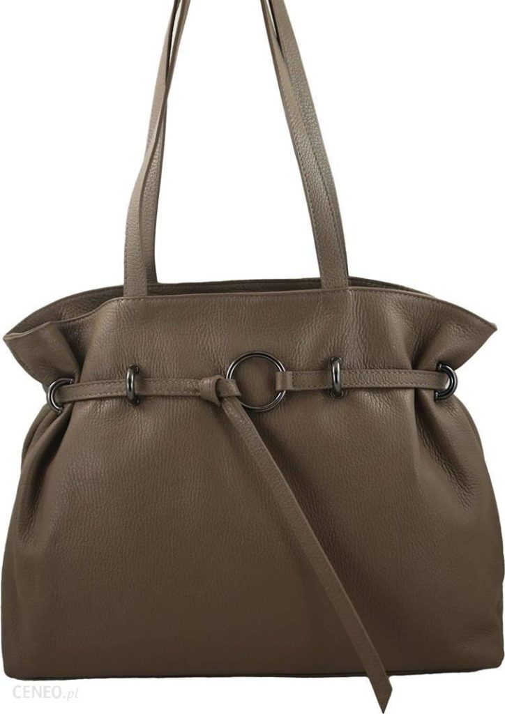 Duże torebki skórzane na ramię – Beżowe ciemne – Torebki damskie